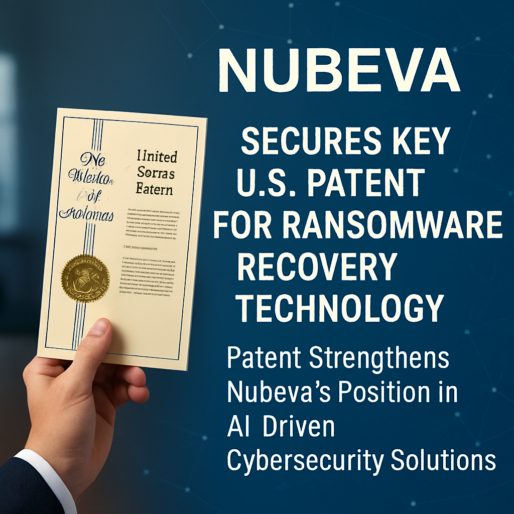 Nubeva Secures Key U.S. Patent for Ransomware Recovery Technology